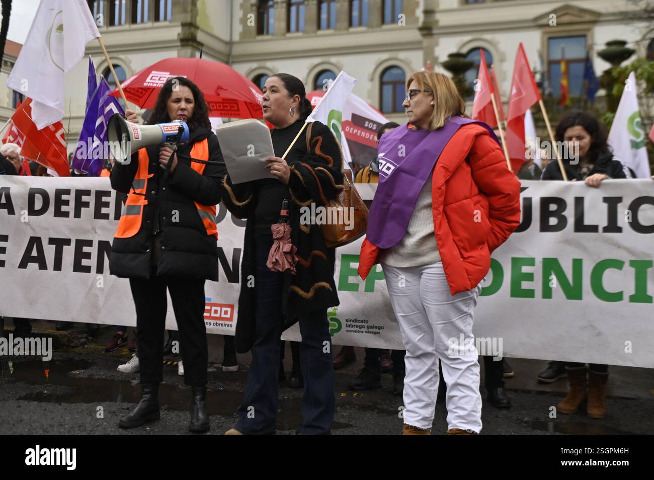 Santiago, Spain, feb 10th 2025. demostration for dependent patients in ...