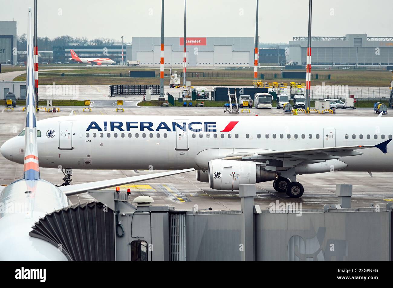BERLIN - JAN 09: Close-up of an Airplane Airbus A321 with Air France ...