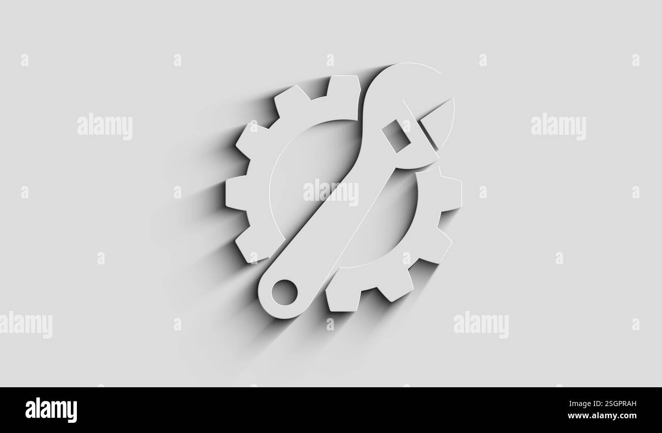 Management setting gear and maintenance fixing symbol digital concept ...