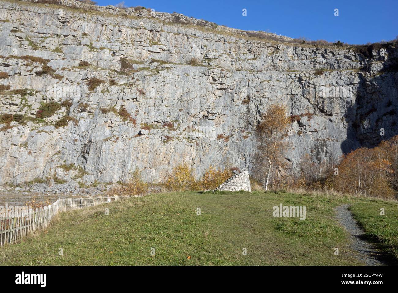 The quarry face of Warton Main Quarry Warton Crag Warton Carnforth ...