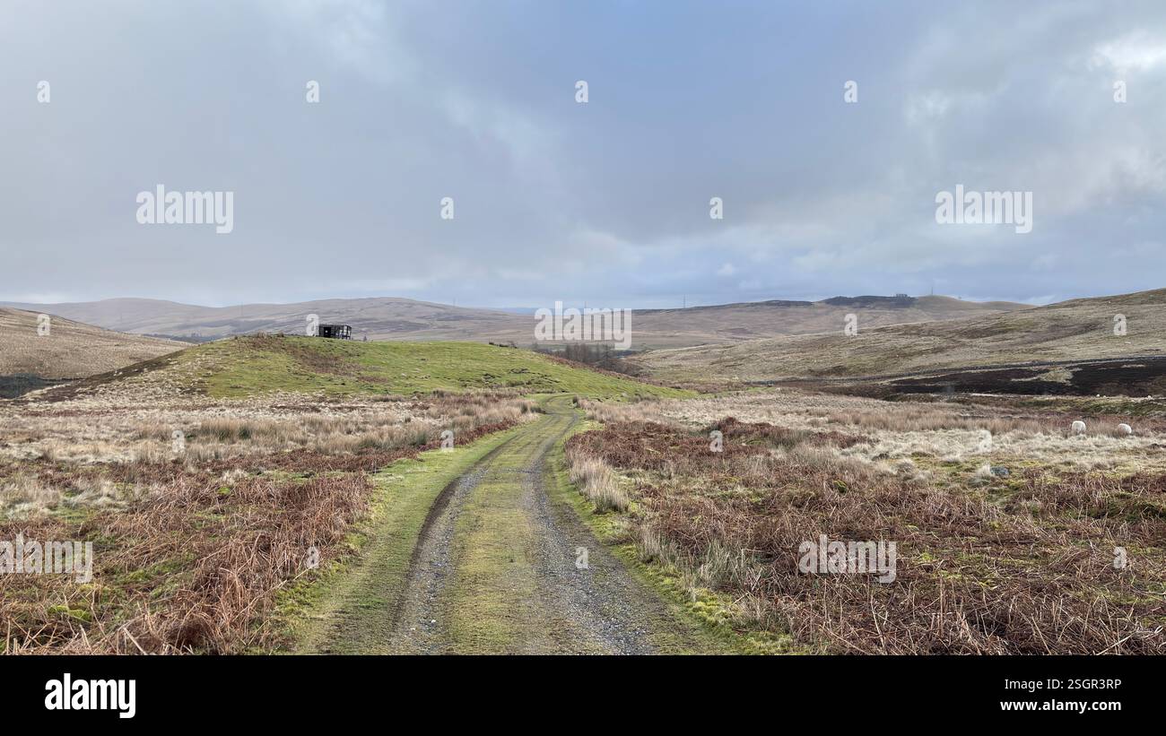 Scottish Highland mountains in winter with snow. Rolling hills in the ...