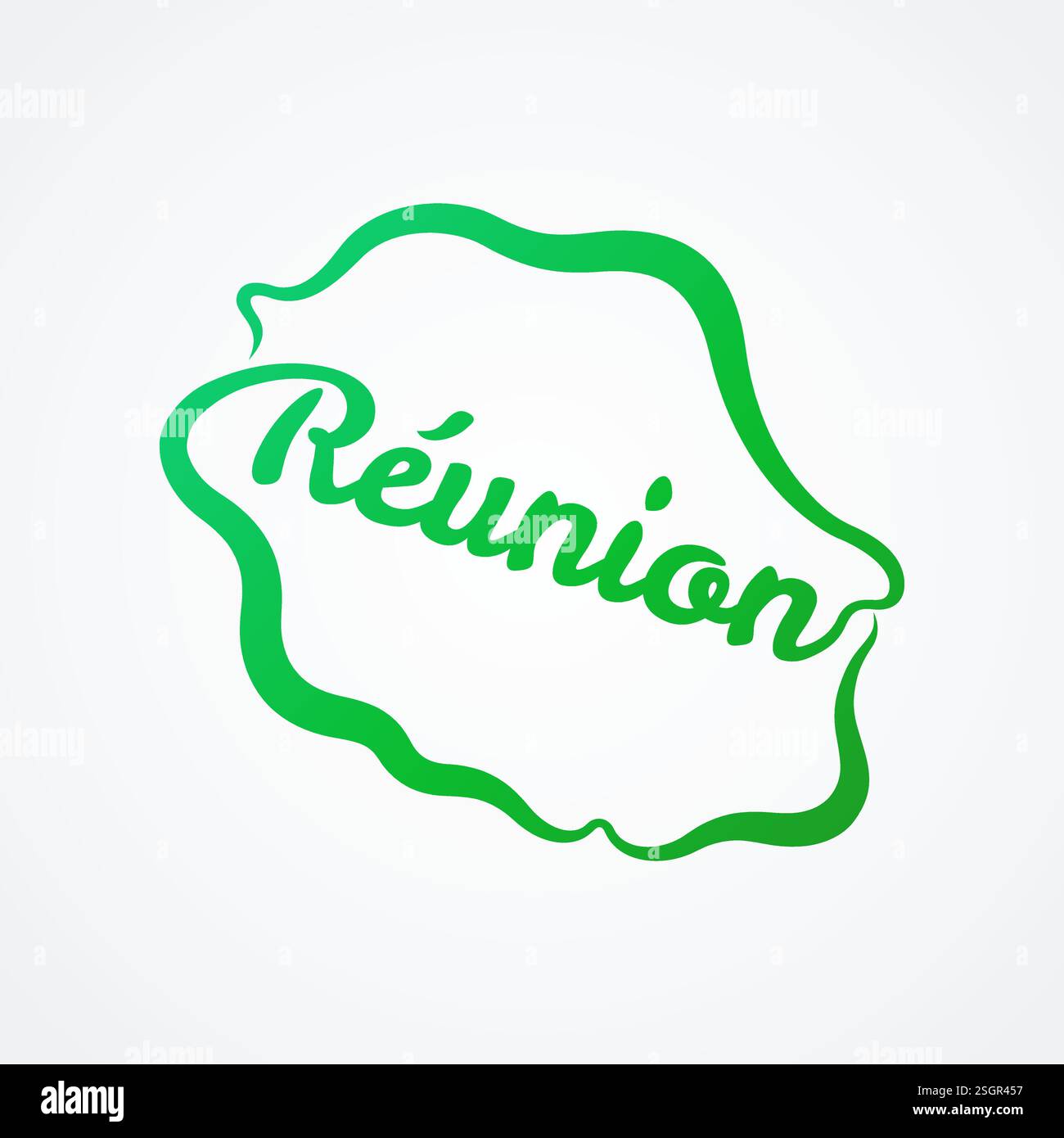 Map of Reunion - shape and name in one line Stock Vector Image & Art ...