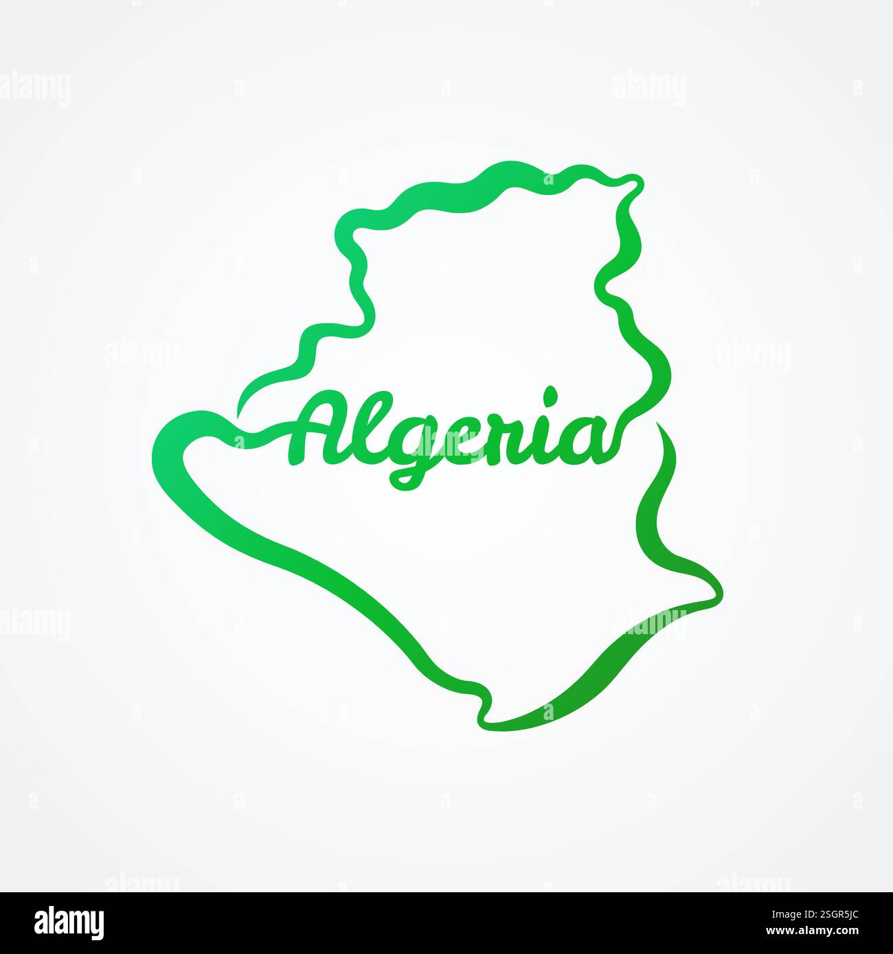 Map of Algeria - shape and name in one line Stock Vector Image & Art ...