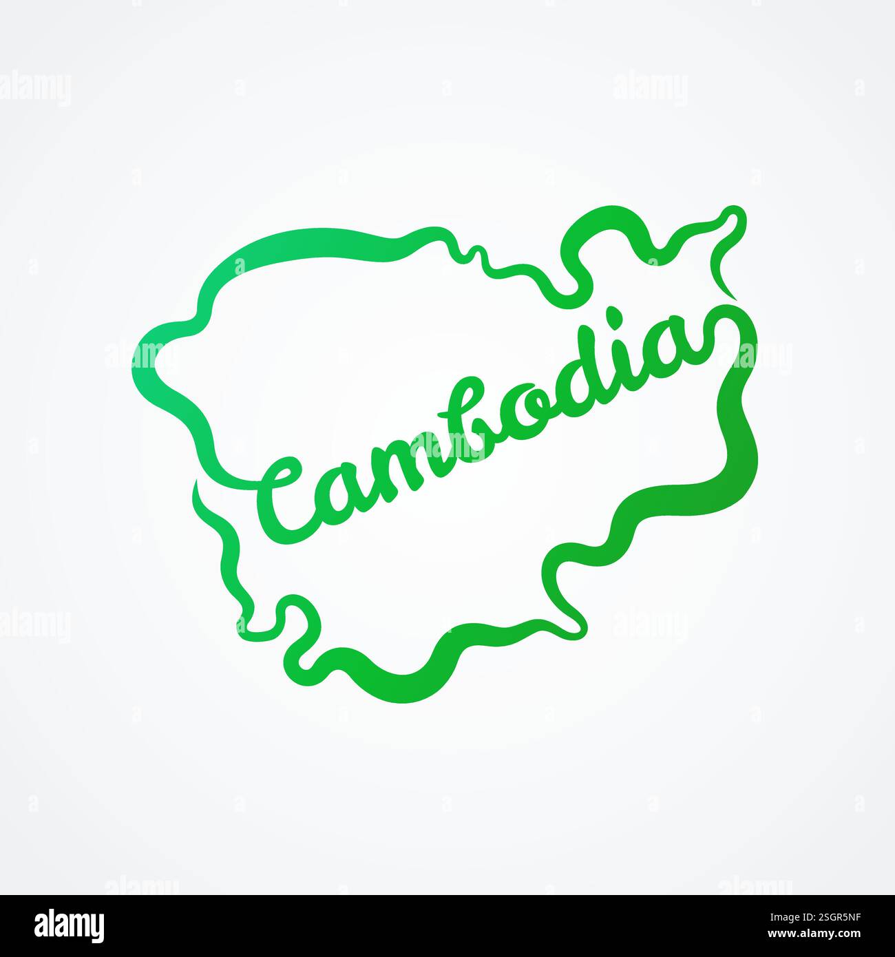 Map of Cambodia - shape and name in one line Stock Vector Image & Art ...