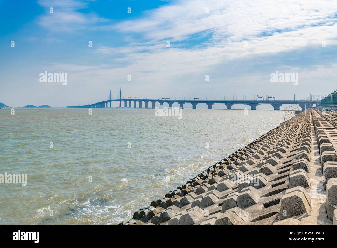 Aerial view of the Zhuhai section of the Hong Kong-Zhuhai-Macao Bridge ...