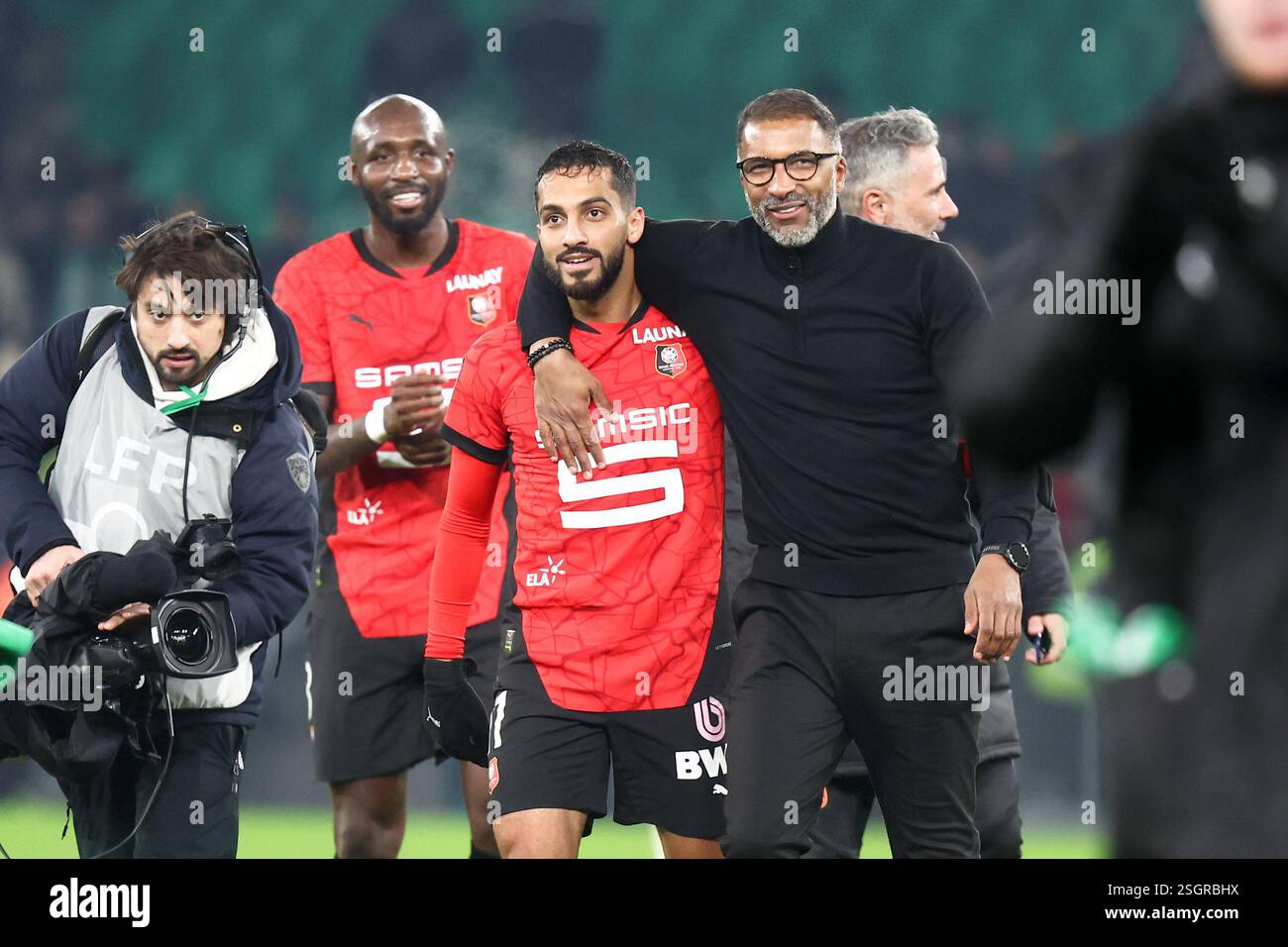11 Mousa TAMARI (srfc) - Habib BEYE (Entraineur Rennes SRFC) during the ...