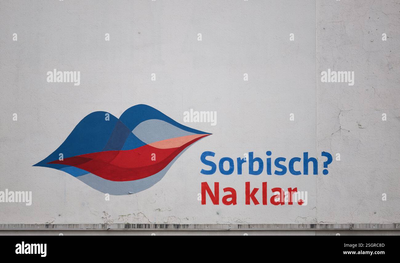 10 February 2025, Saxony, Bautzen: A house façade reads "Sorbian? Of ...