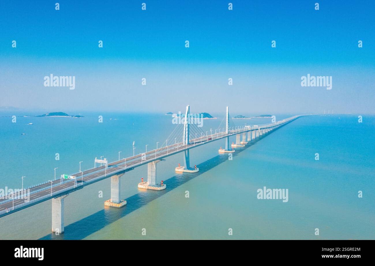 Aerial view of the Zhuhai section of the Hong Kong-Zhuhai-Macao Bridge ...