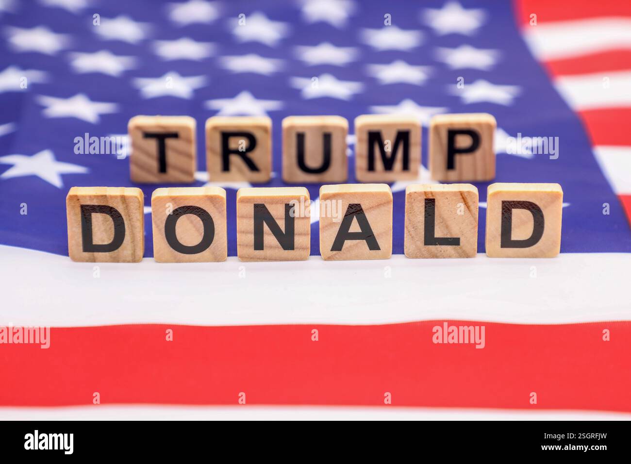 ILLUSTRATIVE - The letters of U.S. President Donald Trump's name on an ...
