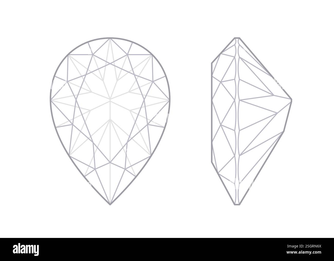 Gemstone line art hi-res stock photography and images - Alamy