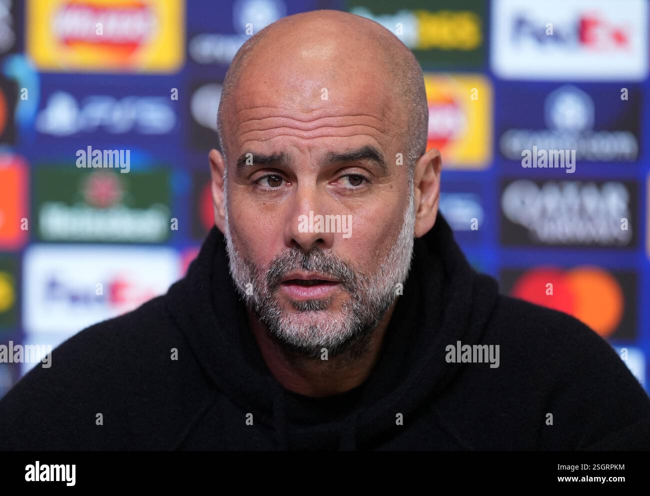 Manchester City manager Pep Guardiola during a press conference at the ...