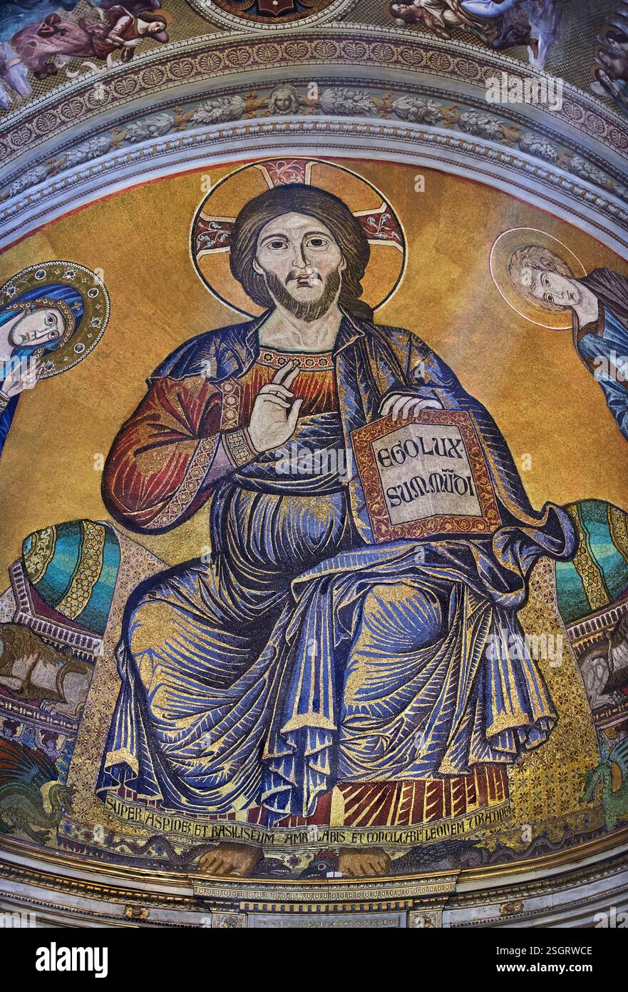 Photo Byzantine style interior mosaics of the medieval romanesque ...