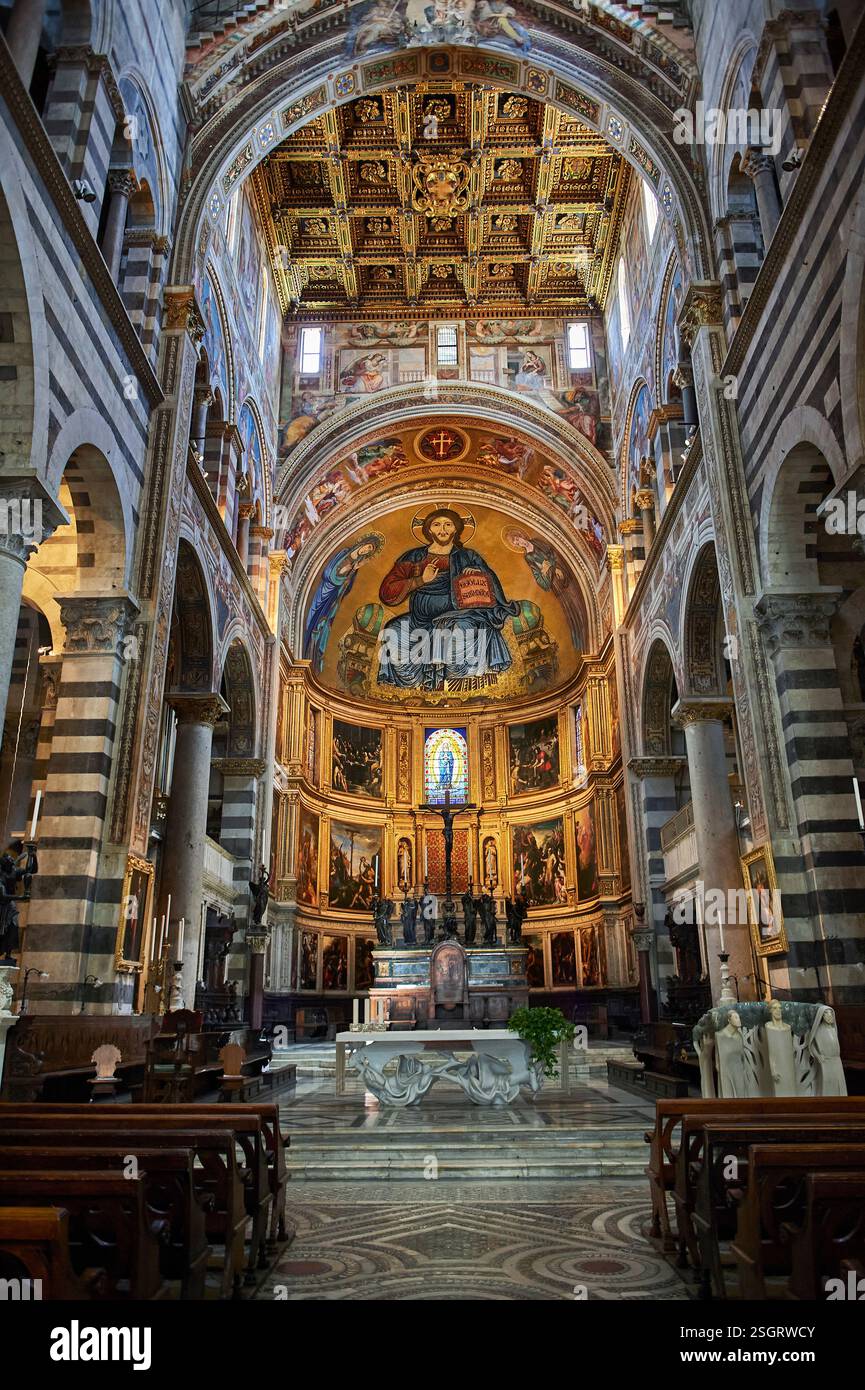 Photo Byzantine style interior mosaics of the medieval romanesque ...