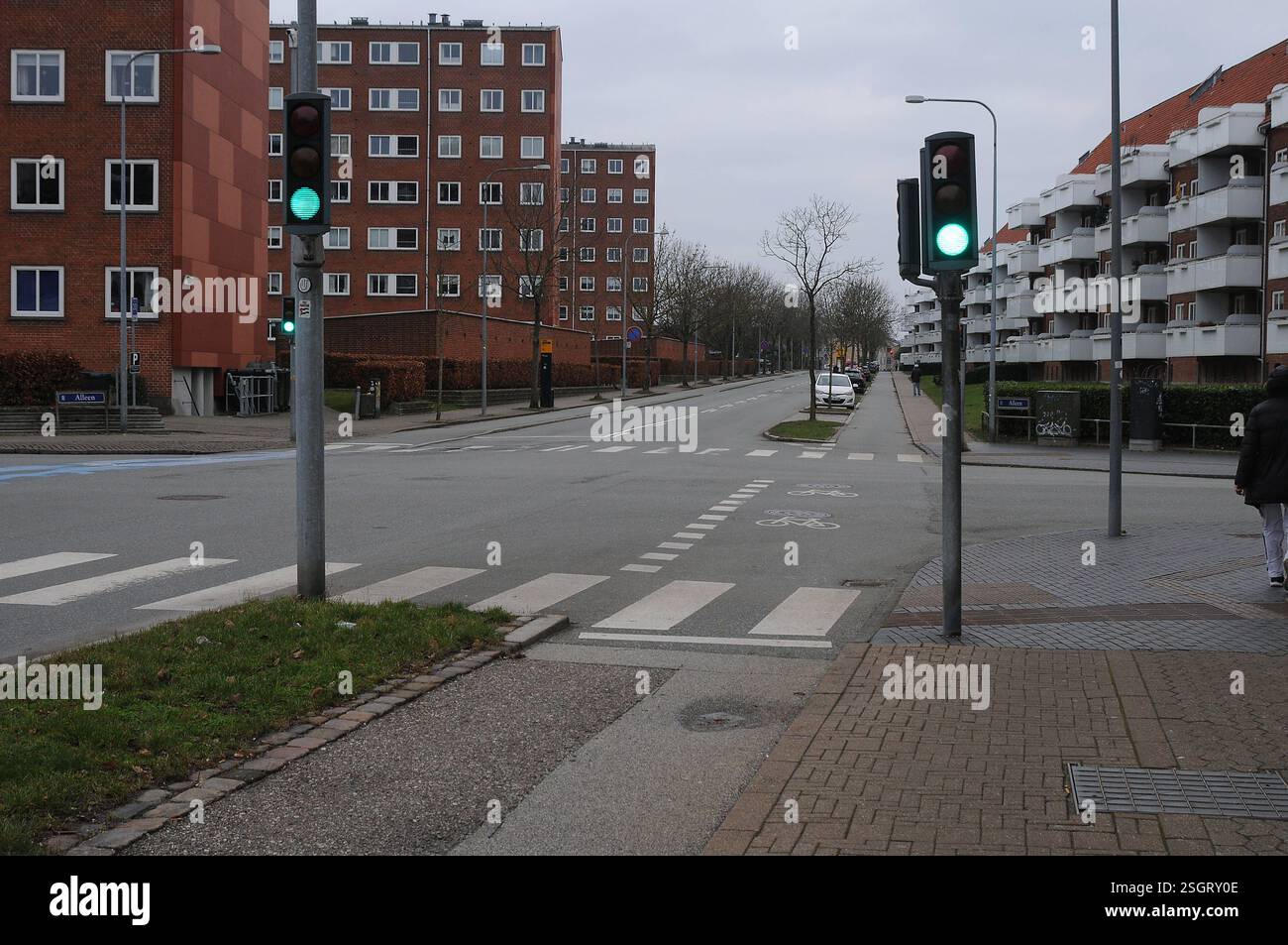 Copenhagen/ DenmarK/10 FEBRUARY 2025/ road traffic singal lights cross ...