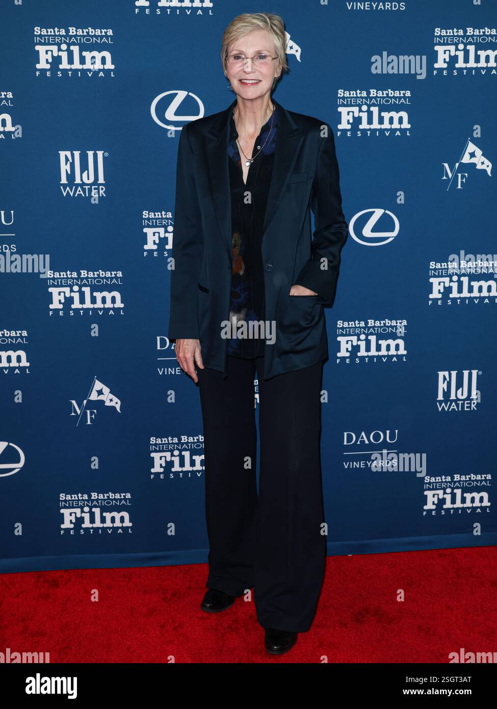 SANTA BARBARA, CALIFORNIA, USA - FEBRUARY 09: Jane Lynch arrives at the 40th Annual Santa ...