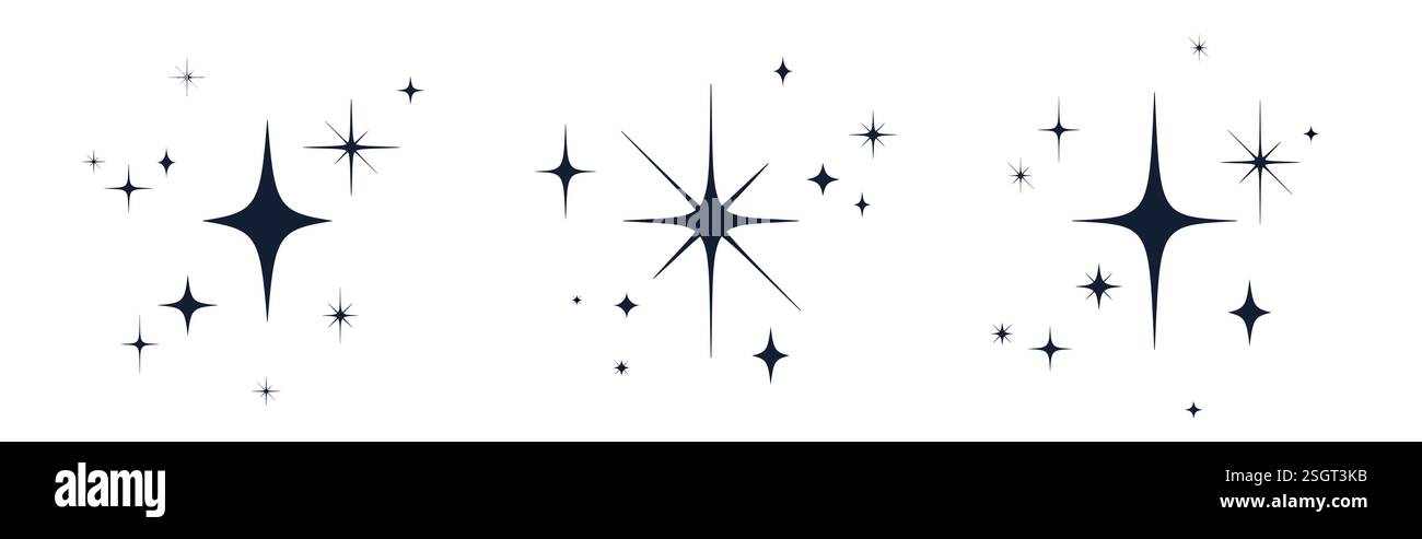 Gold glowing sparkle set Cut Out Stock Images & Pictures - Alamy