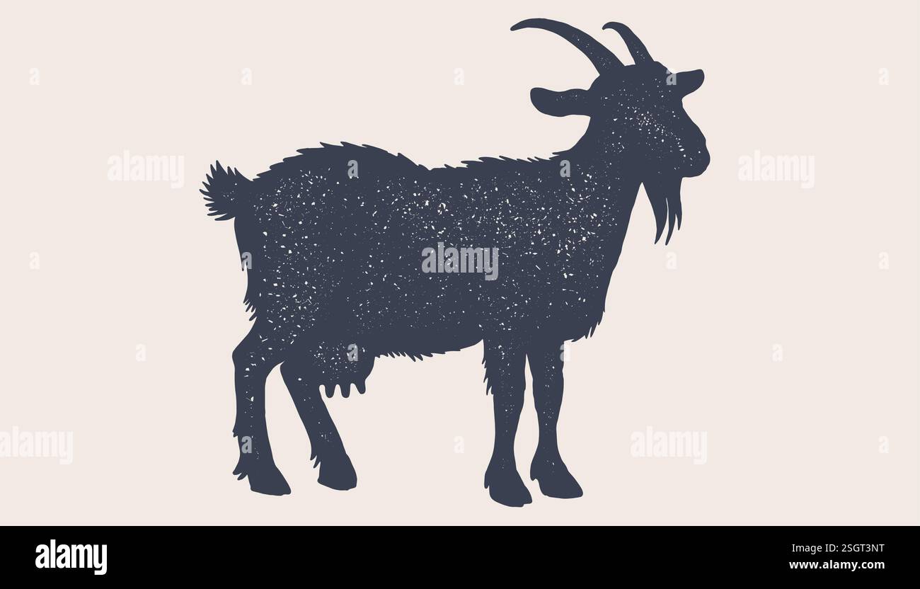 Goat. Hand drawn silhouette Stock Vector Image & Art - Alamy