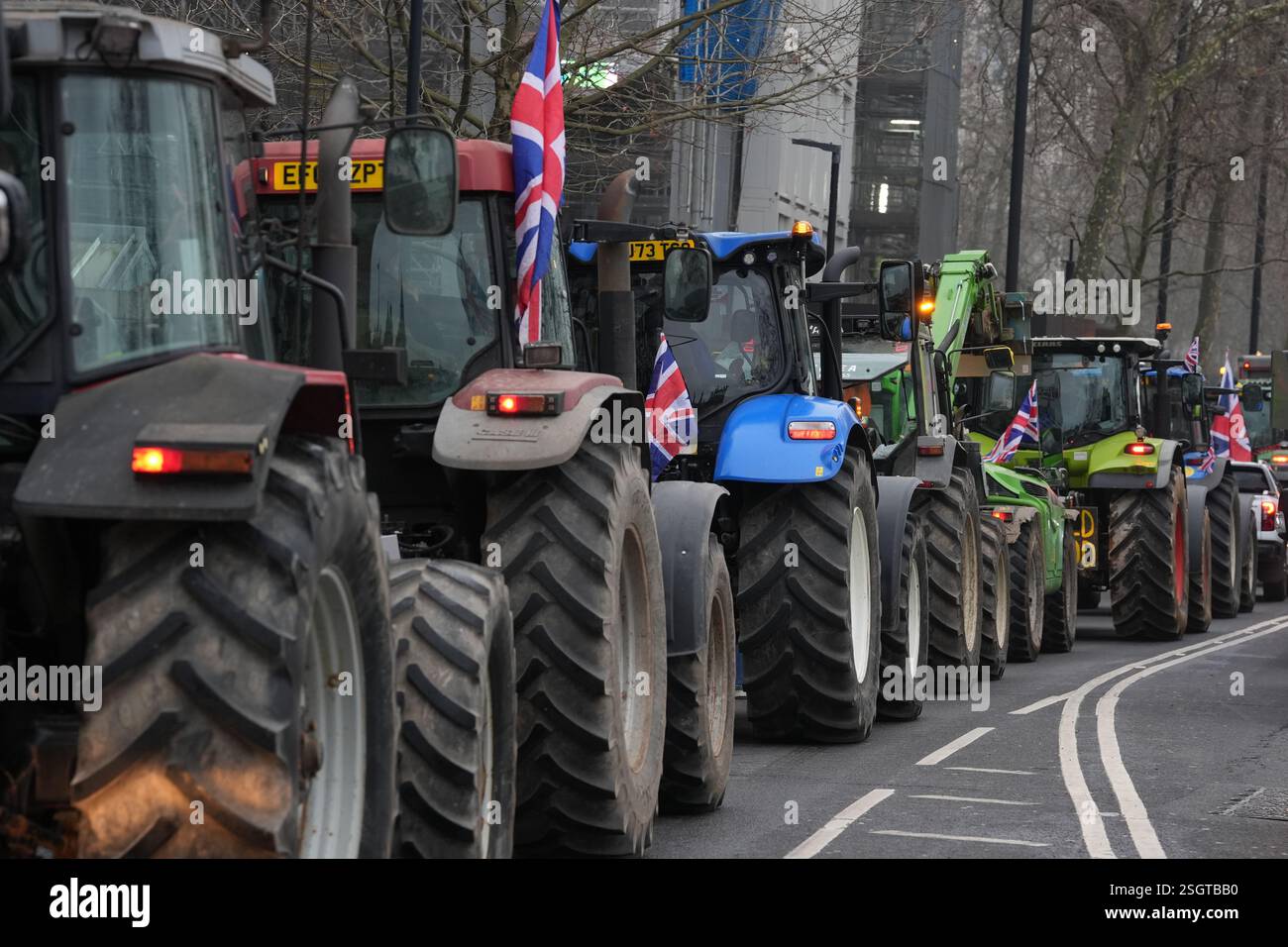 Farmers and their tractors protest in Westminster, London over the ...