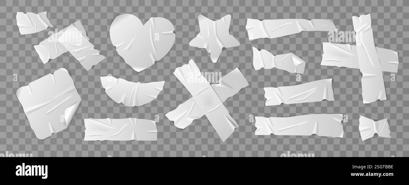 Set of realistic pieces of sticky duct tape Stock Vector Image & Art ...