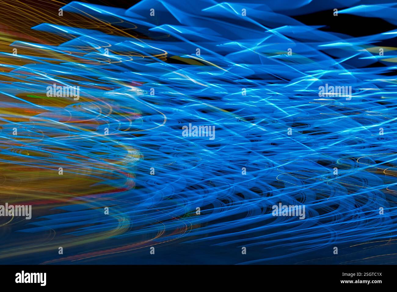 Abstract light trails motion background at night made by ICM ...