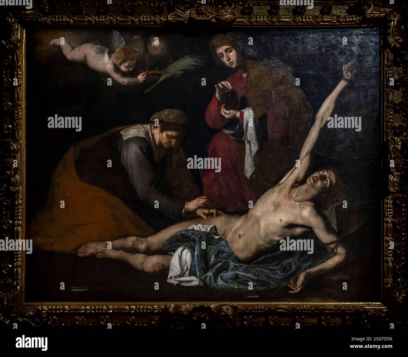 Paris, France - 02 09 2025: Darkness and light. Saint Sebastian Tended ...