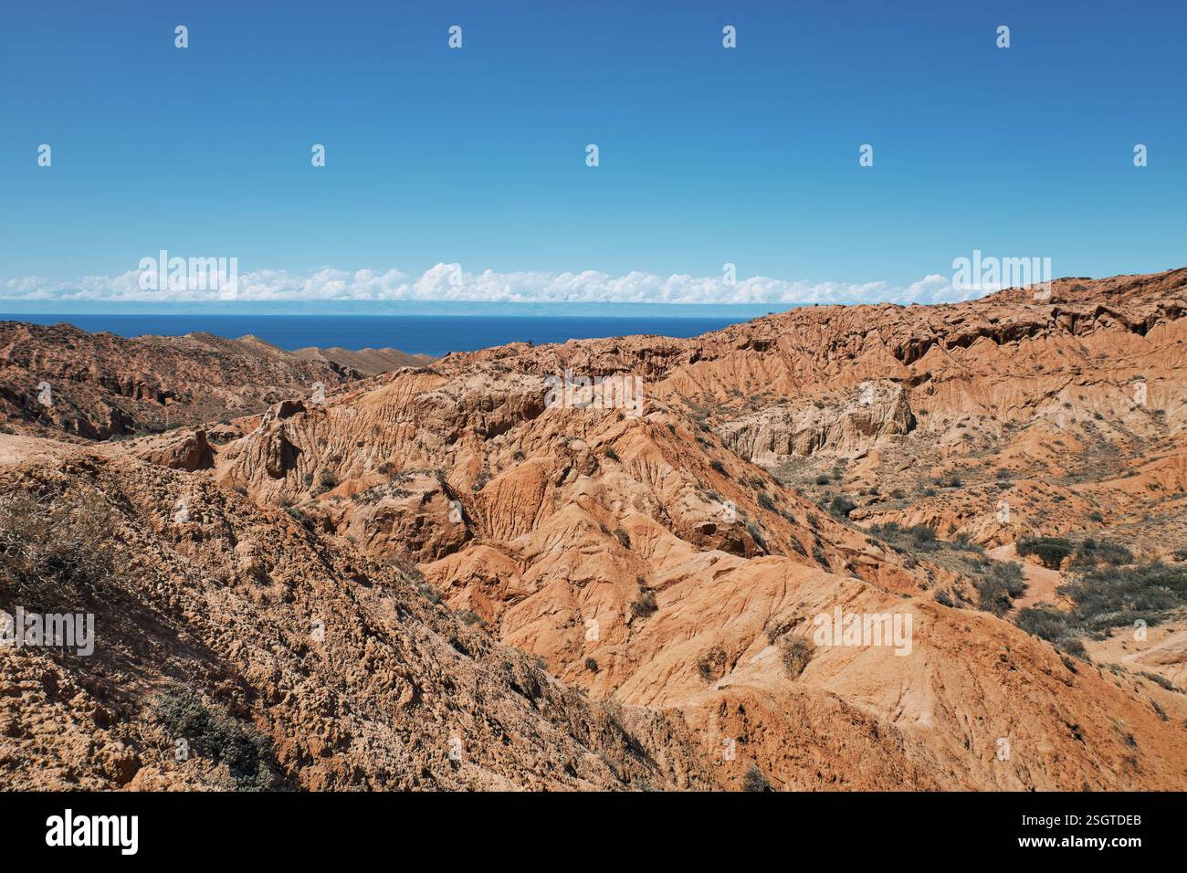 Striking landscape features expansive hills with vibrant hues of desert ...