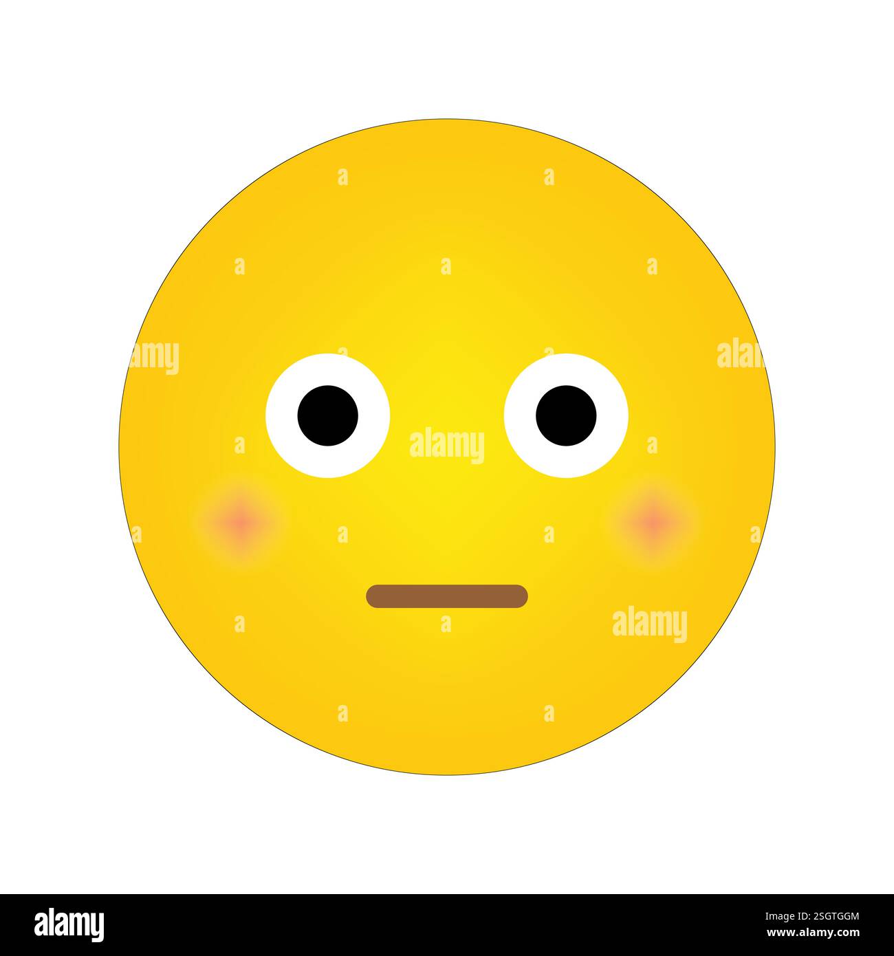 Neutral emoji. Expressionless face icon. Simple yellow symbol. Blush ...