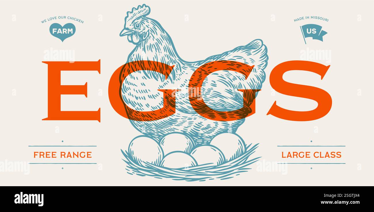 Chicken farm hen sketch hi-res stock photography and images - Alamy