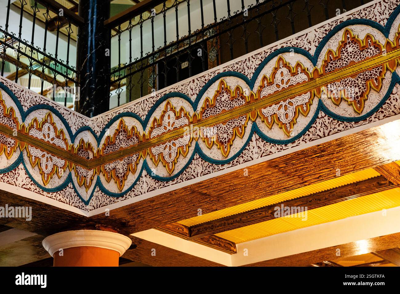 Interior of building in Morocco, traditional riad, in Marrakech Stock ...
