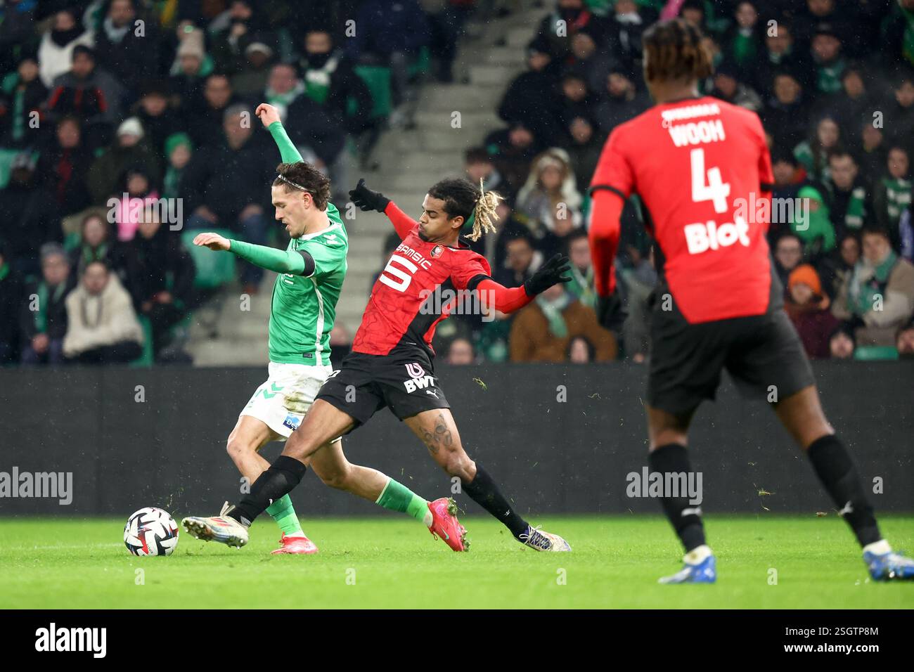 22 Lorenz ASSIGNON (srfc) - 32 Lucas STASSIN (asse) during the Ligue 1 ...