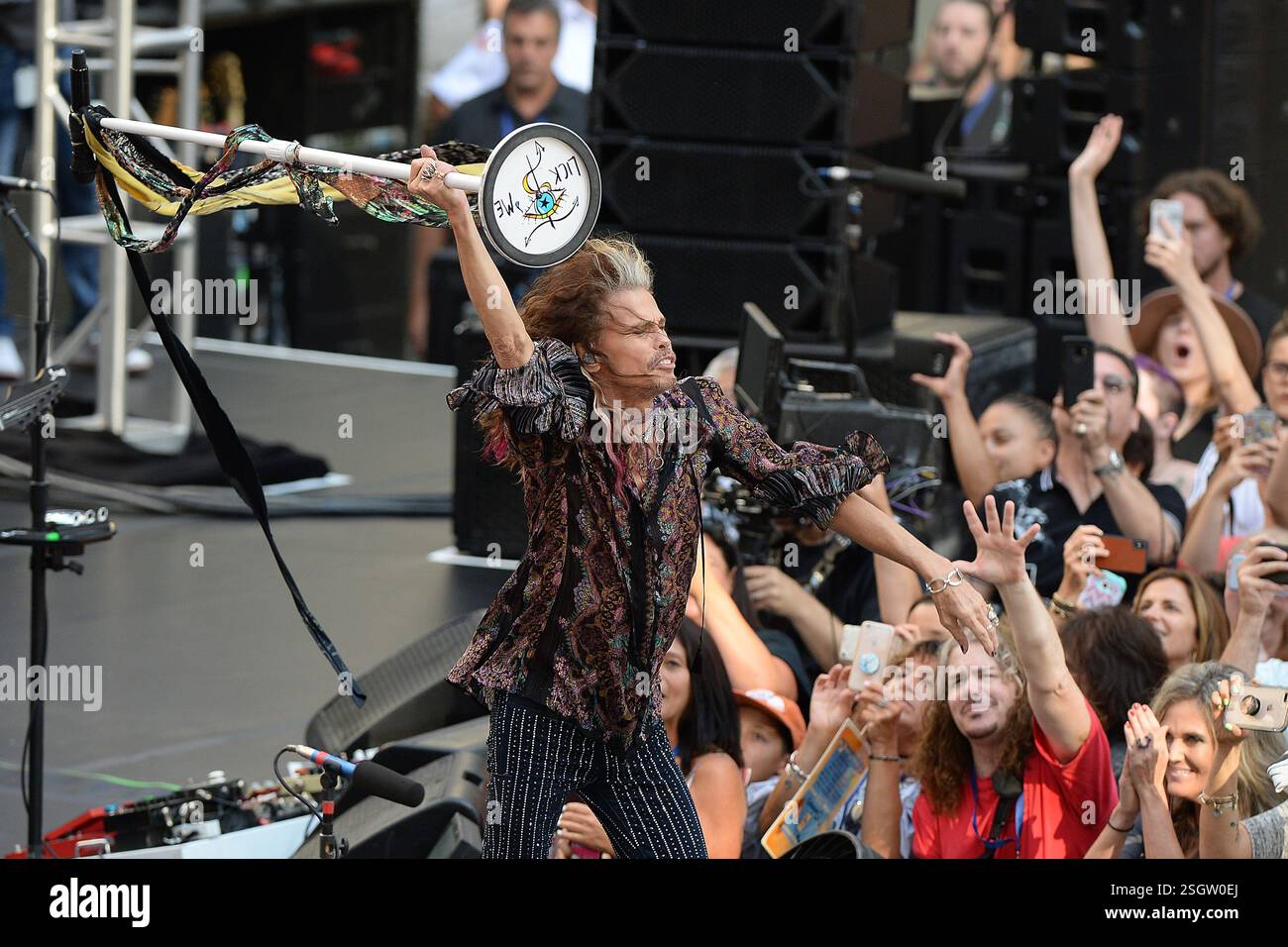 Steven Tyler of Aerosmith performing on NBC's Today Show at Rockefeller ...