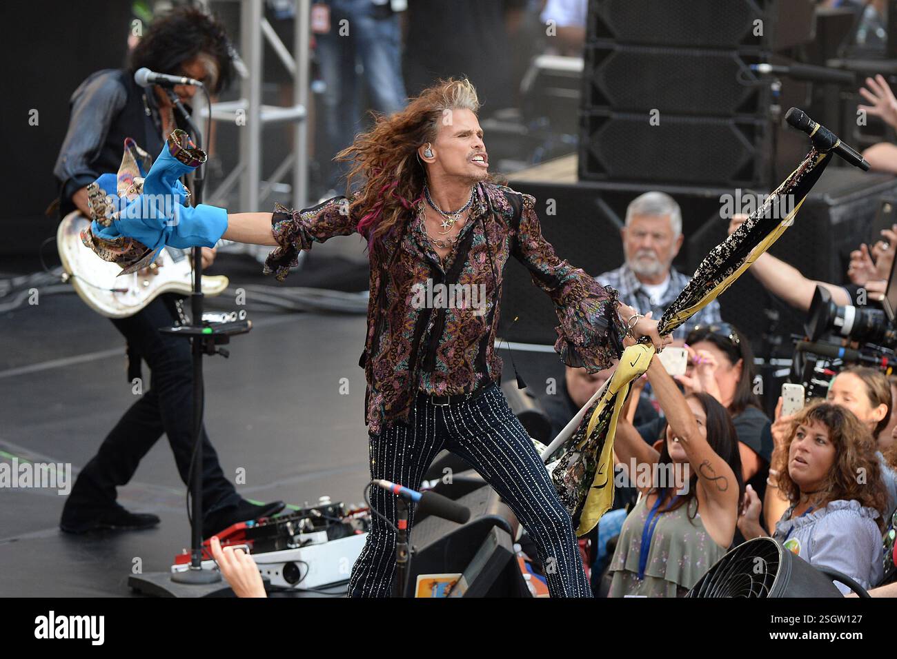Steven Tyler of Aerosmith performing on NBC's Today Show at Rockefeller ...