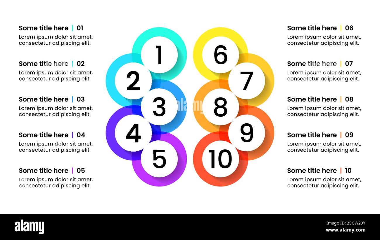 Infographic template with 10 options or steps. Abstract brain. Can be ...