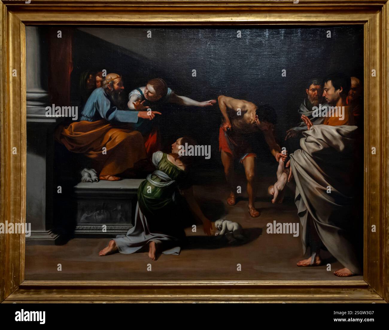 Paris, France - 02 09 2025: Darkness and light. The Judgment of Solomon ...