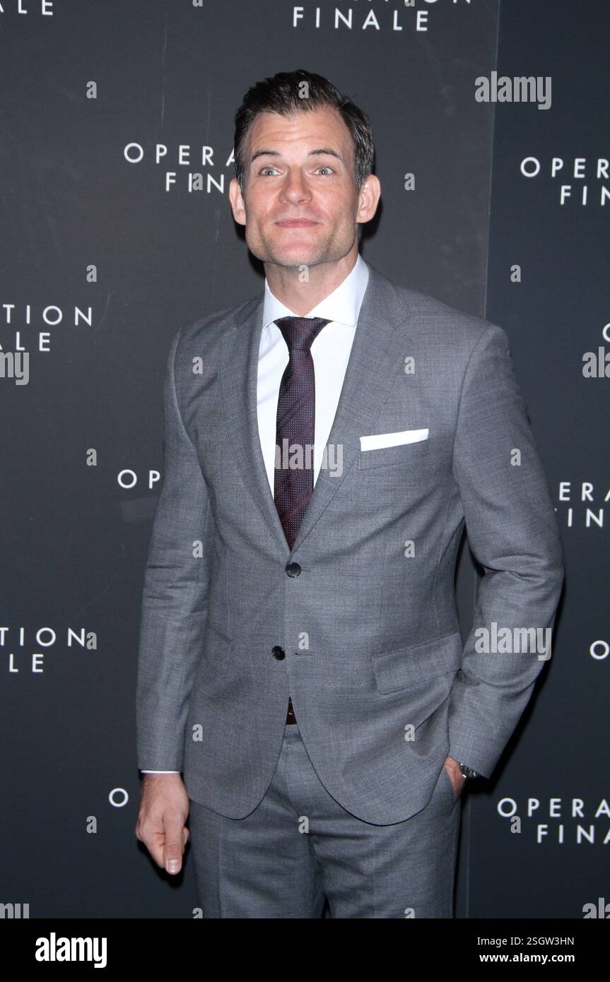 Actor Torben Liebrecht arriving at the premiere of 'Operation Finale ...