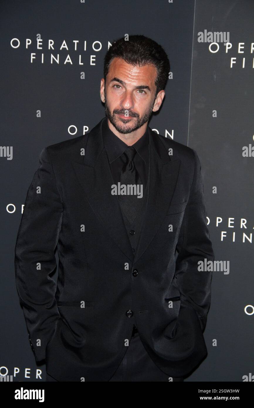 Actor Michael Aronov arriving at the premiere of 'Operation Finale' at the Walter Reade Theater ...