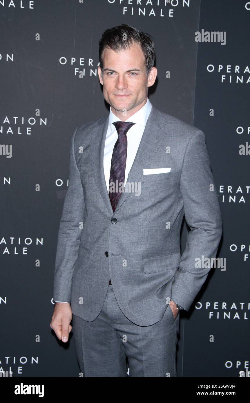 Actor Torben Liebrecht arriving at the premiere of 'Operation Finale ...