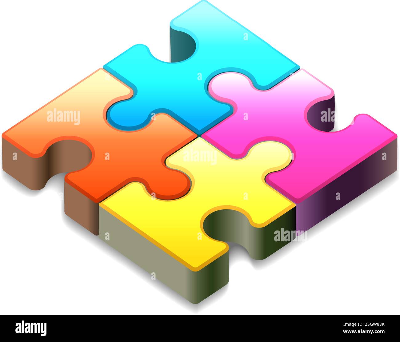 3d puzzle pieces vector Stock Vector Images - Alamy