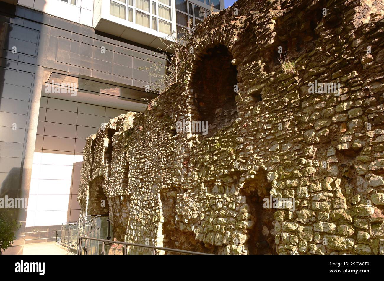 Remains of the Ancient Roman London Wall around the Modern City of ...