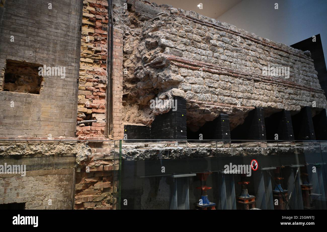 Parts of the Ancient Roman London Wall on Display in a Modern Office ...