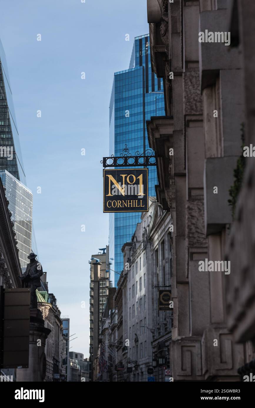 Sign for 1 Cornhill, London, EC3 Stock Photo - Alamy