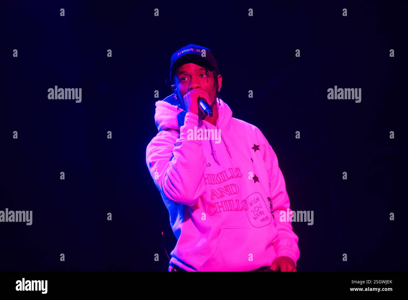 Travis Scott performing at Reading Festival 2018, Reading. England. 24 ...