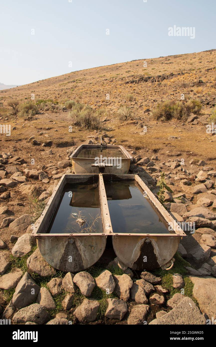 Water troughs at Antelope Springs in the Smoke Creek Desert of Lassen ...