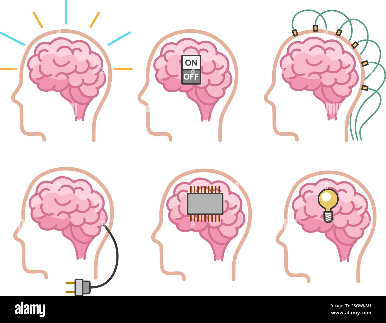 AI additional mind icons Stock Vector Image & Art - Alamy