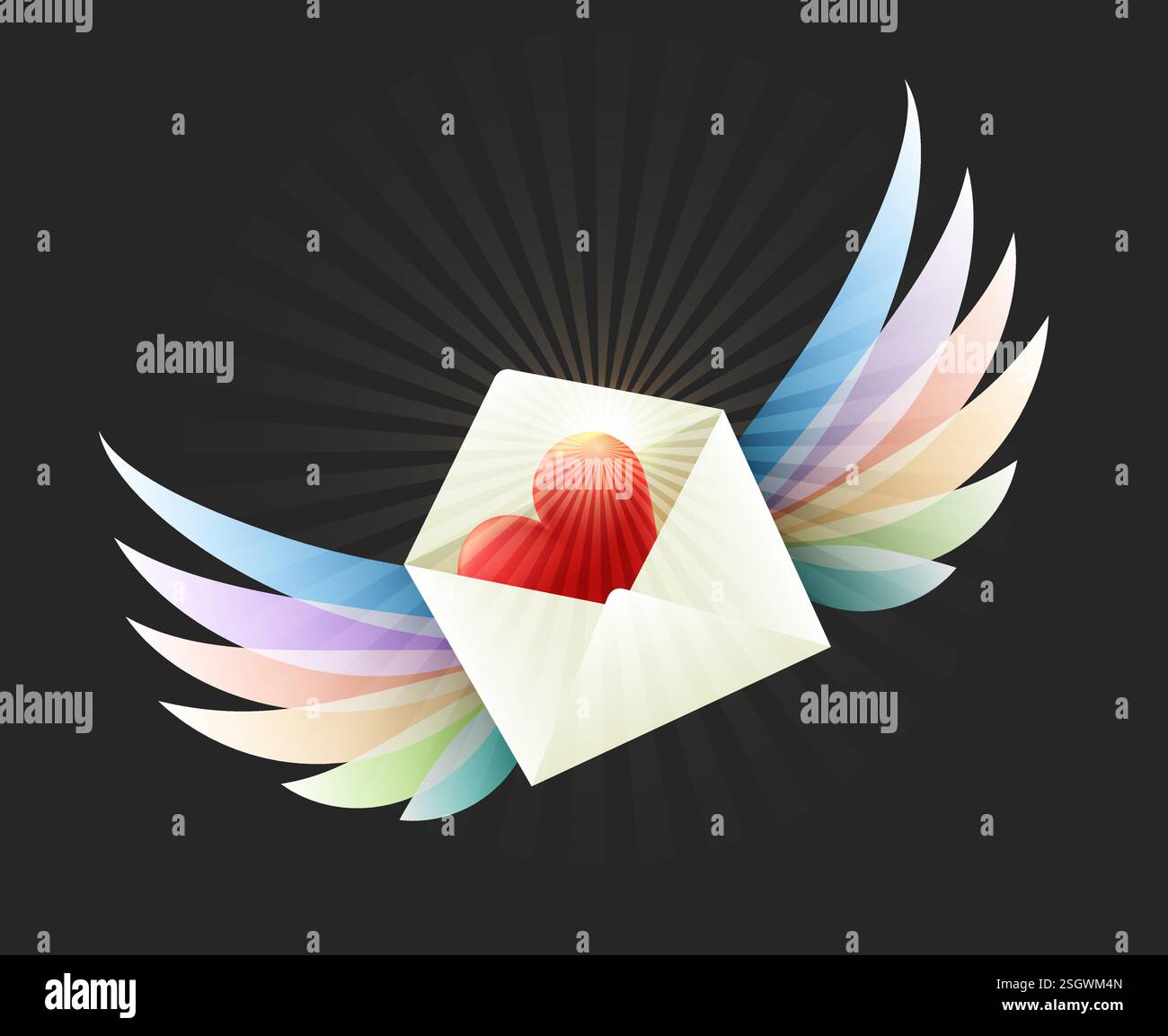 Valentine heart letter envelope Stock Vector Images - Alamy