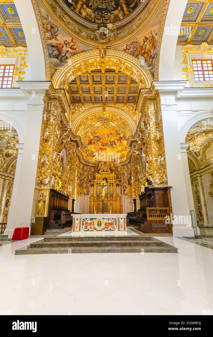Cattedrale di San Gerlando interior, Agrigento, Sicily, Italy Stock ...