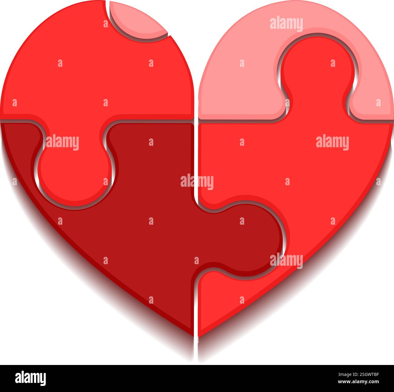 Heart shape jigsaw pieces Stock Vector Image & Art - Alamy