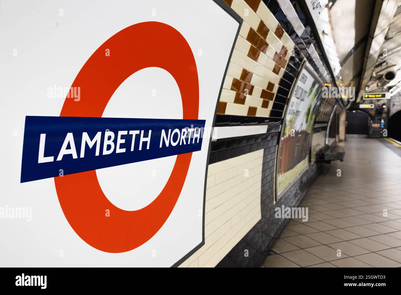 Lambeth North Underground Station Sign. Iconic London Red Tube Sign ...