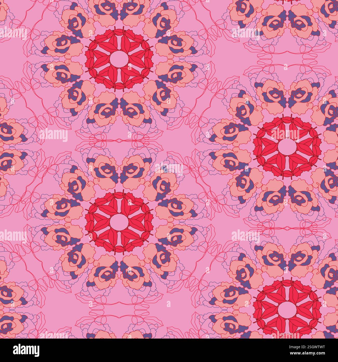 Pink roses. Seamless background for fabrics, textiles, packaging and ...