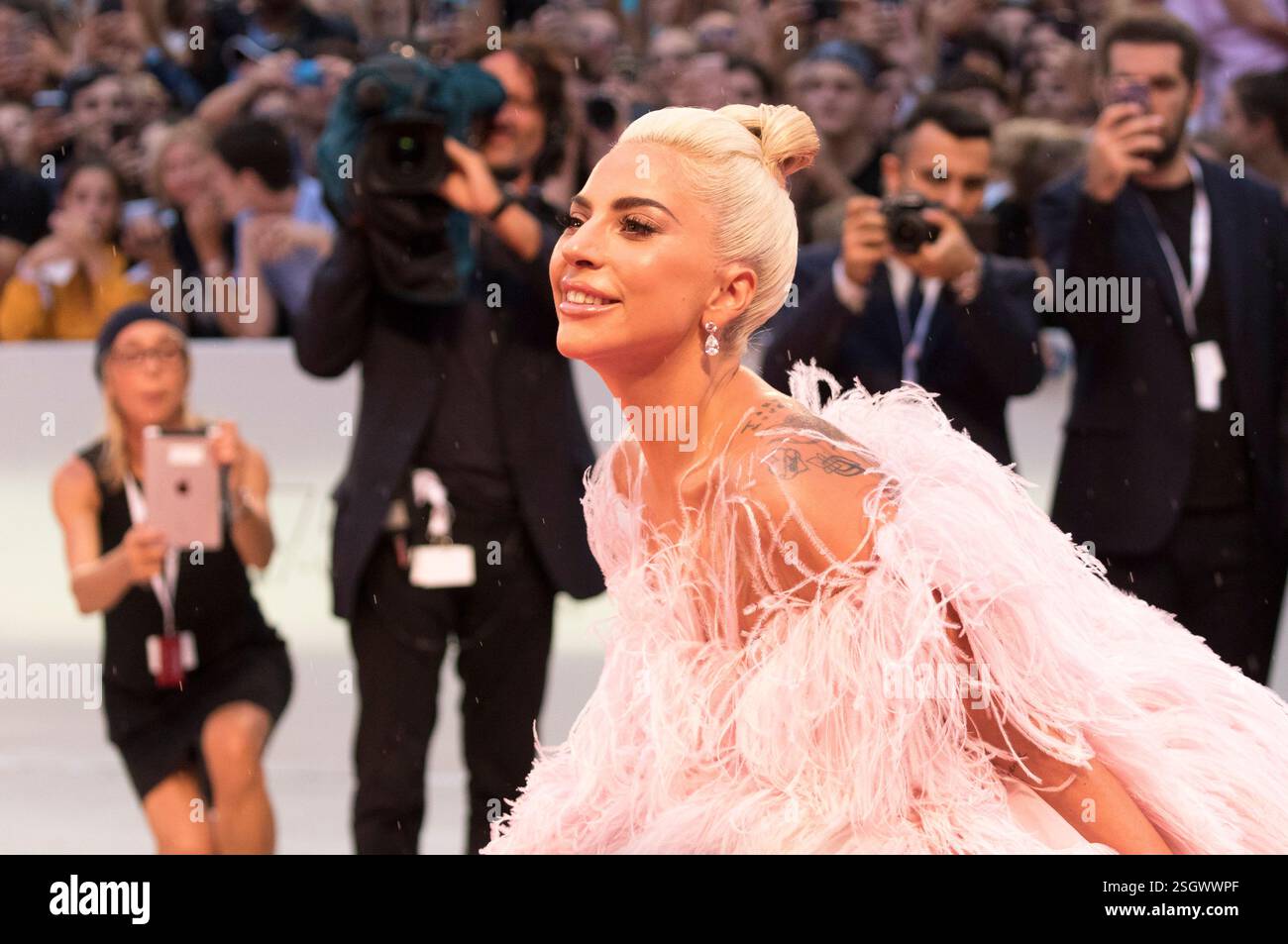 Lady Gaga attends the premiere of 'A Star Is Born' during the 75th ...